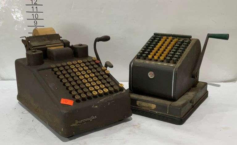 2pcs: Protectograph check writer and Burroughs adding machine - Hash ...