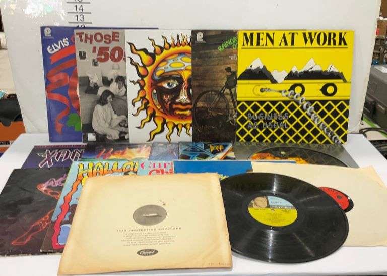 Seventeen vinyl records, includes sumblime, Elvis’ Christmas album, Def ...