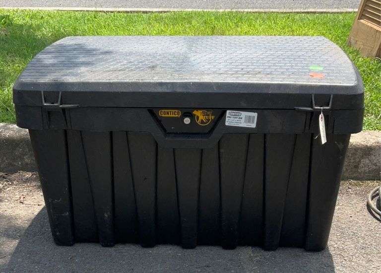 Contico pro tuff bin,37”L x21”W x 20”H, 55gal capacity, damaged on back ...