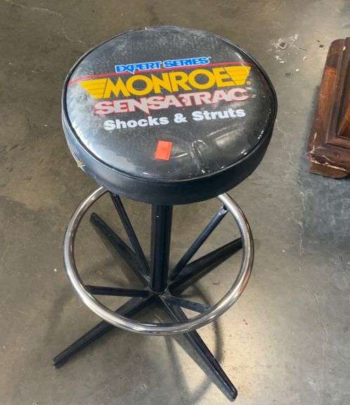 Monroe Shocks advertising store stool man cave - Hash Auctions