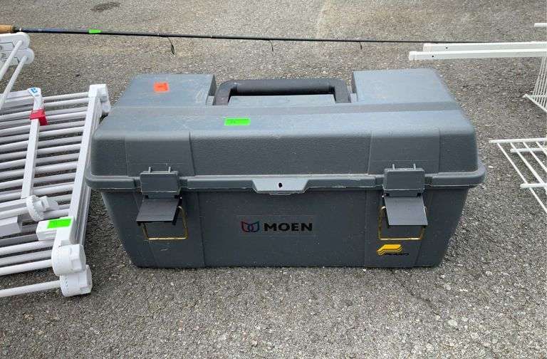 Moen 19” poly toolbox and contents, o-rings and other hardware - Hash ...