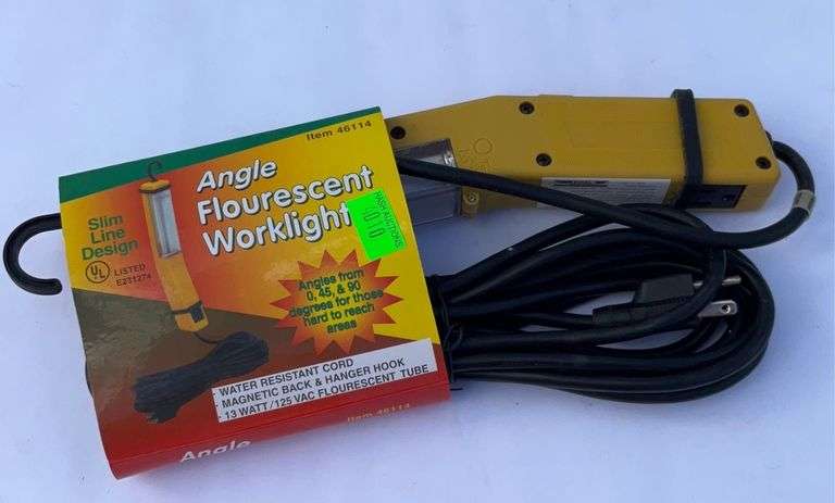 Angle Fluorescent work light new old stock - Hash Auctions