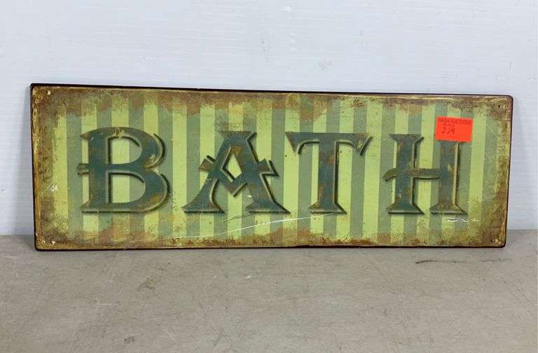 Metal Hobby Lobby Bath sign, 15x5” - Hash Auctions