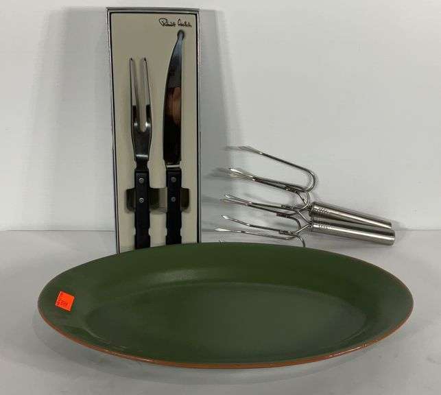 Robert Welch two piece carving set. Two piece turkey lifting forks ...