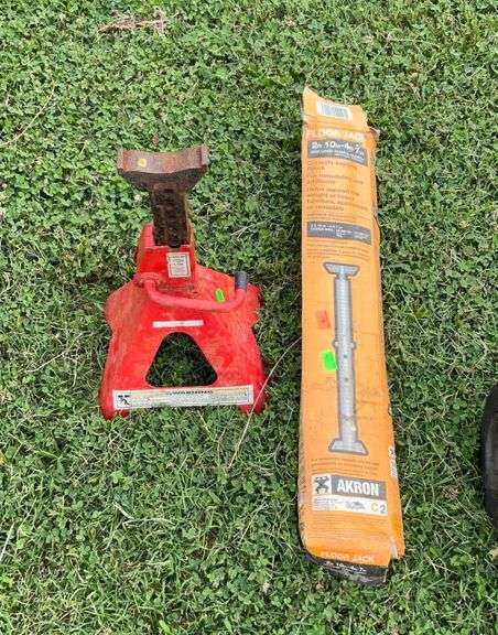 Akron telescoping adjustable floor jack and Carolina jack stand - Hash ...