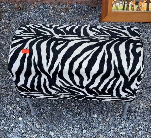 Zebra print stool - Hash Auctions