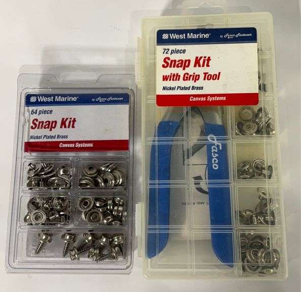 Snap kit with grip tool and another snap kit. Bilge pump. Rescue tape ...