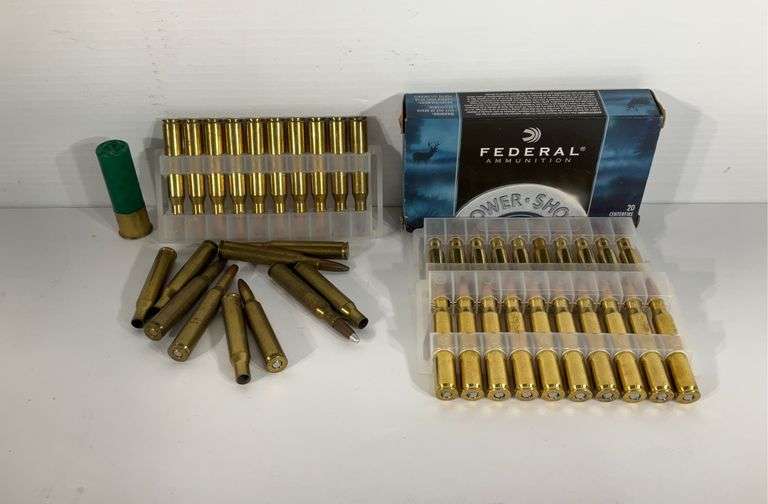 Ammo, 270 Win. 130 grain soft point rifle cartridges and a shot gun ...