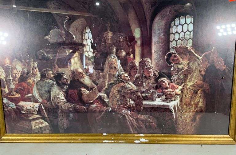 The Boyars Wedding Feast print, framed, frame and glass need cleaned ...
