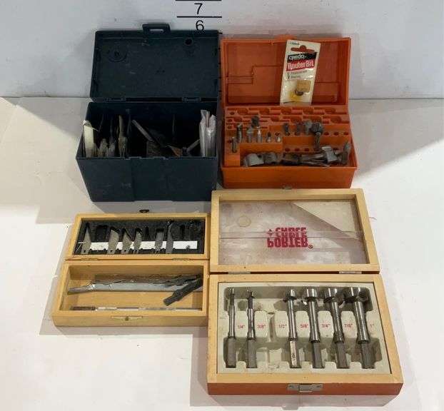 Tools, includes porter cable bits, router bits, Bosch attachments and ...