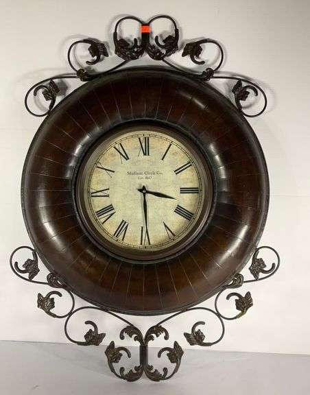 Madison clock Company 43x33in wall clock. - Hash Auctions