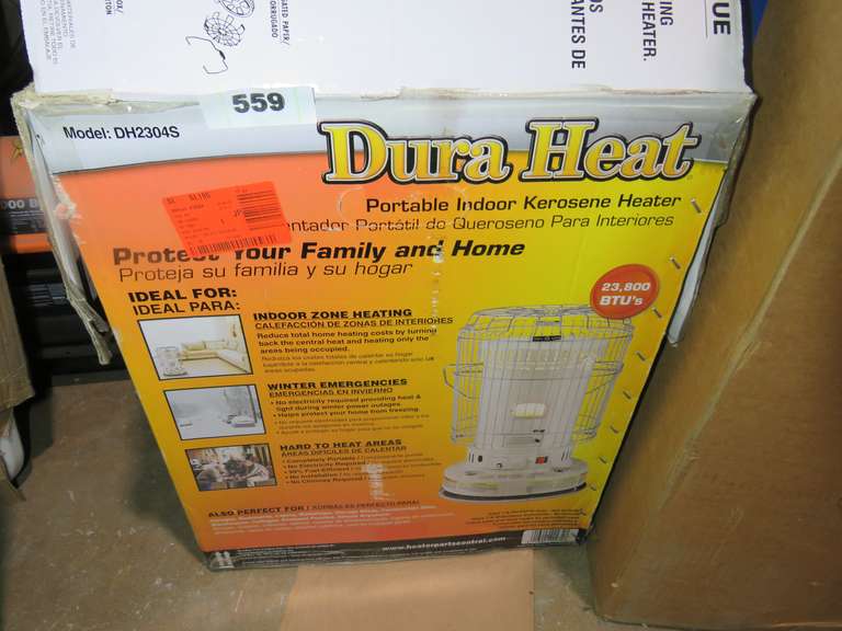 DURAHEAT PORTABLE INDOOR KEROSENE HEATER - Dallas Online Auction Company