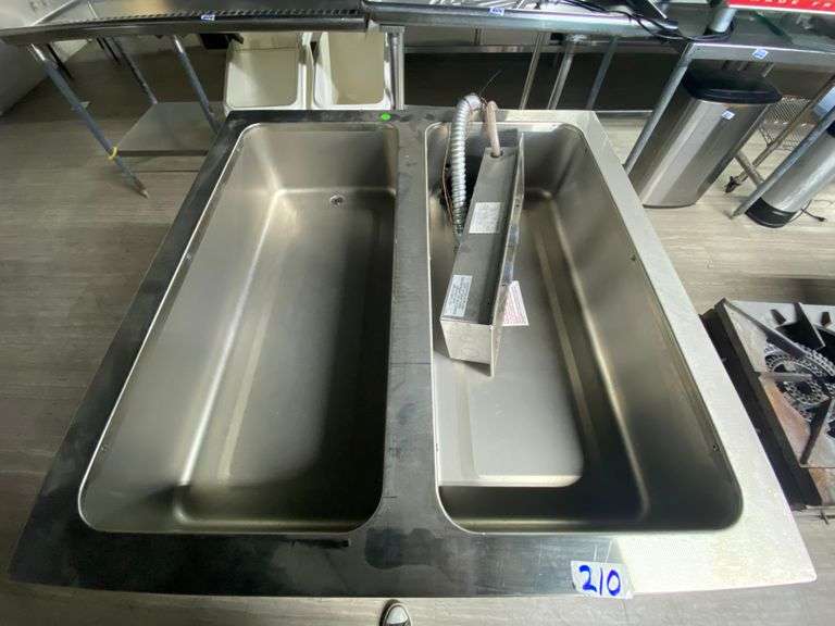 TWO BAY STAINLESS STEEL COUNTER TOP STEAM TABLE - Dallas Online Auction ...