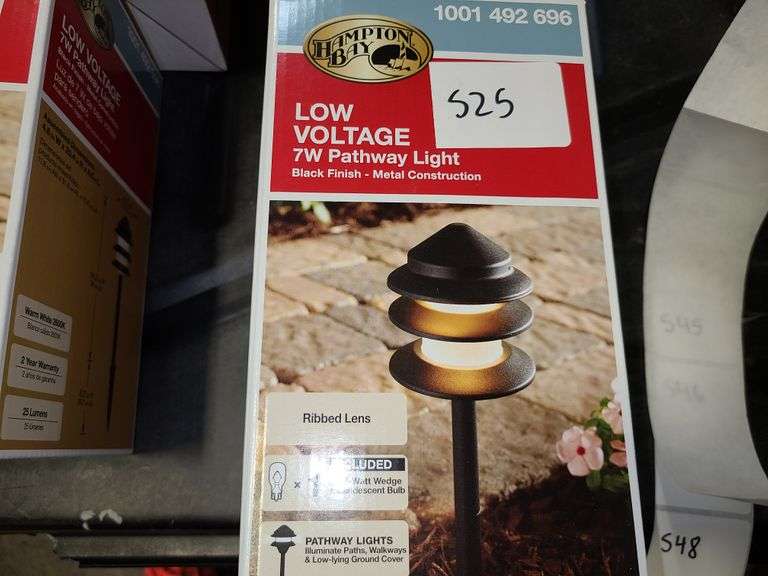 Hampton Bay Low-Voltage 7-Watt Black Outdoor Halogen 3-Tier Landscape ...