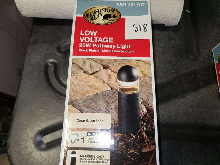 Hampton Bay Low-Voltage 20-Watt Black Outdoor Halogen Landscape Path ...