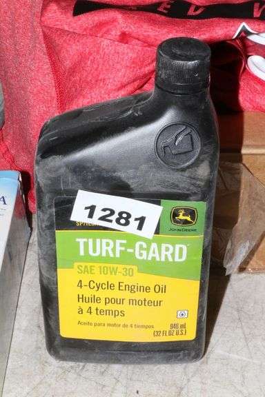 JOHN DEERE TURF-GARD 10W-30 4-CYCLE ENGINE OIL - Dallas Online Auction ...