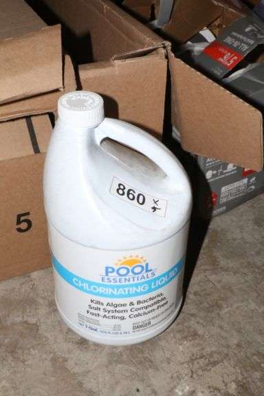 POOL ESSENTIALS CHLORINATING LIQUID 1 GAL - Dallas Online Auction Company
