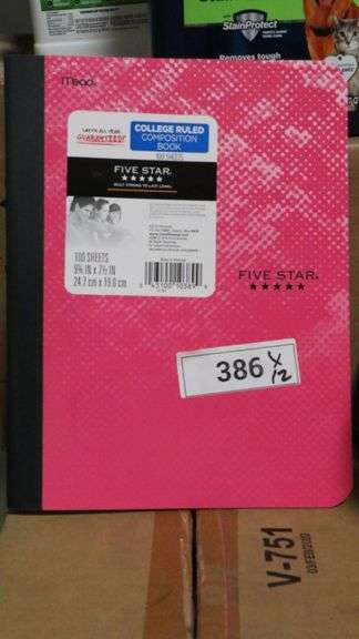 MEAD FIVE STAR 100 SHEET NOTEBOOK PINK - Dallas Online Auction Company