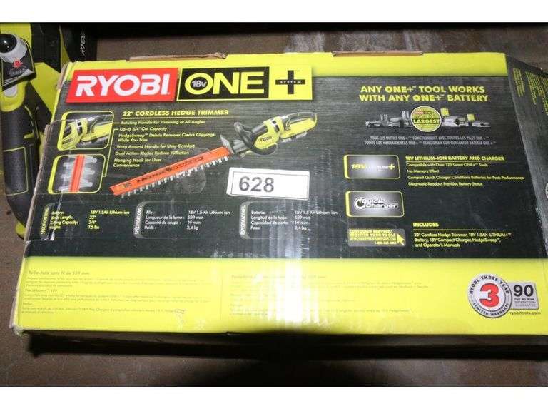 RYOBI ONE+ 18V 22 in. Cordless Battery Hedge Trimmer with 1.5 Ah ...