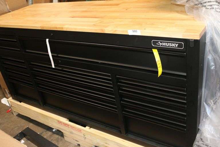HUSKY 72 IN. W X 24 IN. D HEAVY DUTY 18-DRAWER MOBILE WORKBENCH TOOL ...
