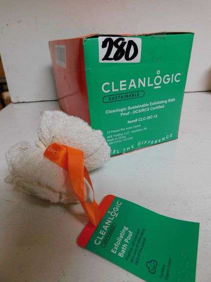 CLEAN LOGIC SUSTAINABLE EXFOLIATING BATH POUF MADE FROM ORGANIC COTTON ...