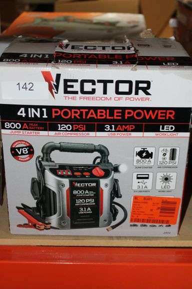 Vector 800 Peak Amp Jump Starter with 120 PSI Compressor - Dallas ...