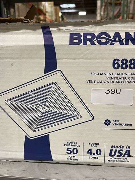 Broan 688 Bathroom Exhaust Fan With Duct - Dallas Online Auction Company