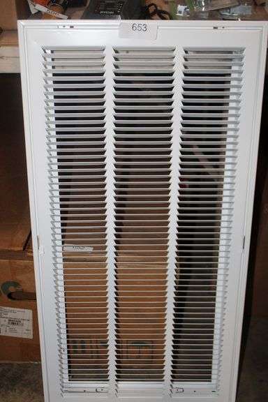 TALL WHITE AC FILTER INTAKE METAL GRILL - Dallas Online Auction Company