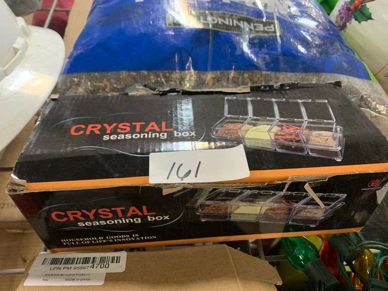 Crystal seasoning box 4 cube - Dallas Online Auction Company