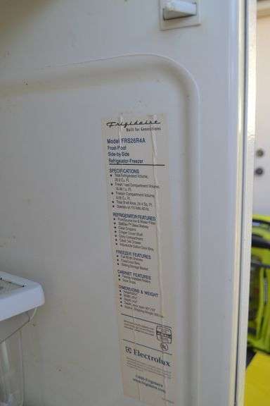 FRIGIDAIRE REFRIGERATOR MODEL NUMBER FRS26R4 A TESTED AND WORKING ...