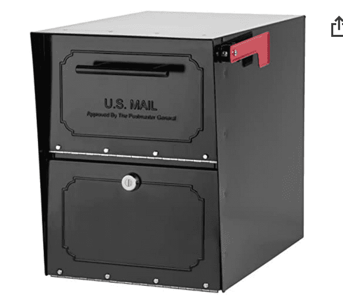 Oasis Classic Extra Large High Security Post Mount Mailbox Black ...