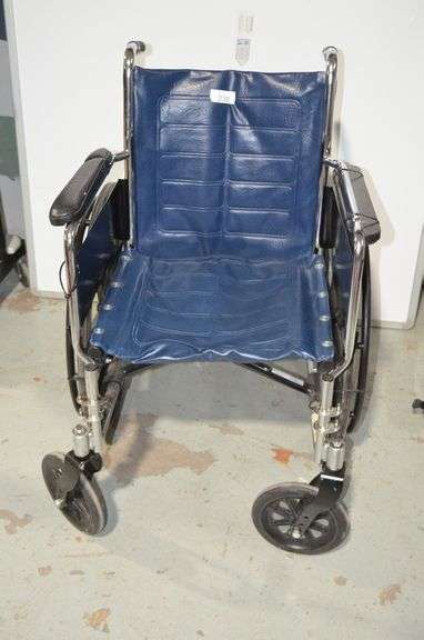 BLUE LEATHER HANDICAP WHEELCHAIR - Dallas Online Auction Company
