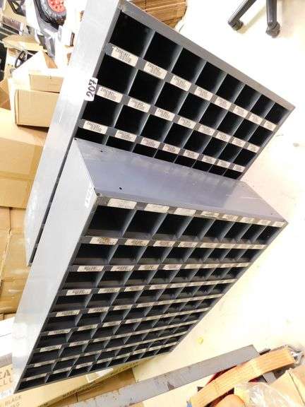 DURHAM SOLID METAL SMALL PARTS ORGANIZER WITH 72 COMPARTMENTS STACKABLE ...