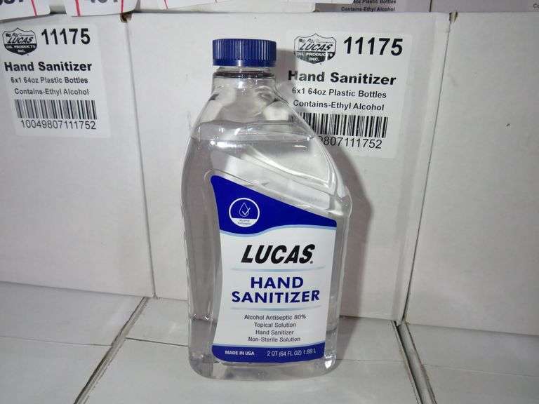 LUCAS HAND SANITIZER 64 OZ PLASTIC BOTTLES CONTAINS ETHYL ALCOHOL 80% ...