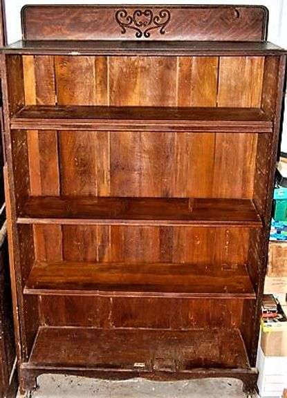 ANTIQUE WOODEN BOOKCASE WITH 4 ADJUSTABLE SHELVES - Dallas Online ...