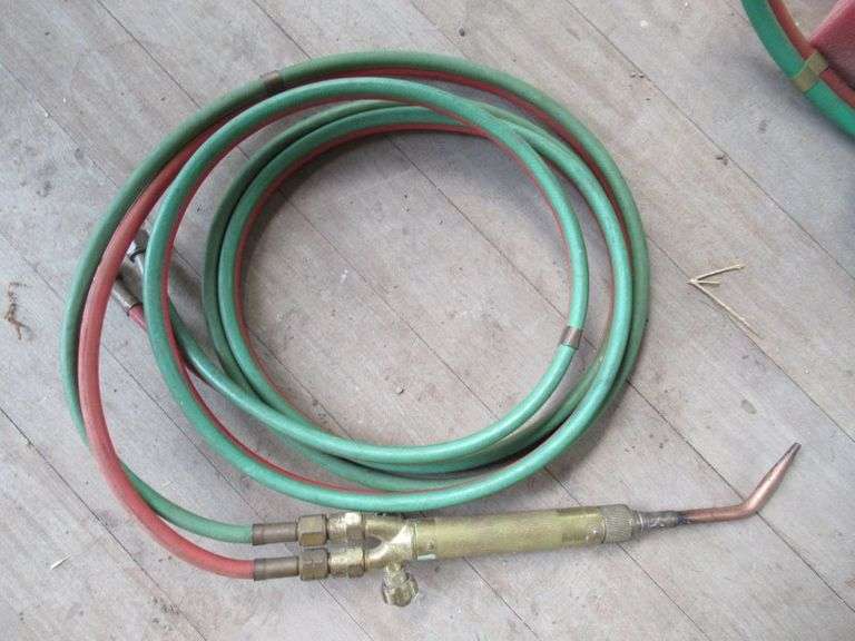 Lincoln Electric Port A Torch Kit With Oxygen And Acetylene Tanks With Extra Torch And Hoses