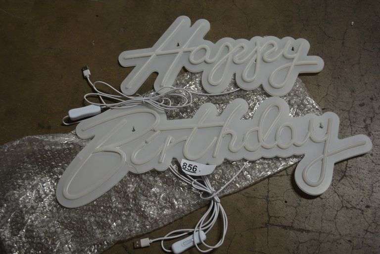 LIGHT UP HAPPY BIRTHDAY SIGN - Dallas Online Auction Company
