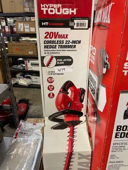 Hyper Tough 20V Max 22-inch Cordless Hedge Trimmer HT19-401-003-09 ...