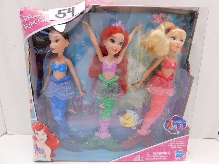 HASBRO DISNEY PRINCESS THE LITTLE MERMAID AERIAL AND SISTER DOLL SET ...