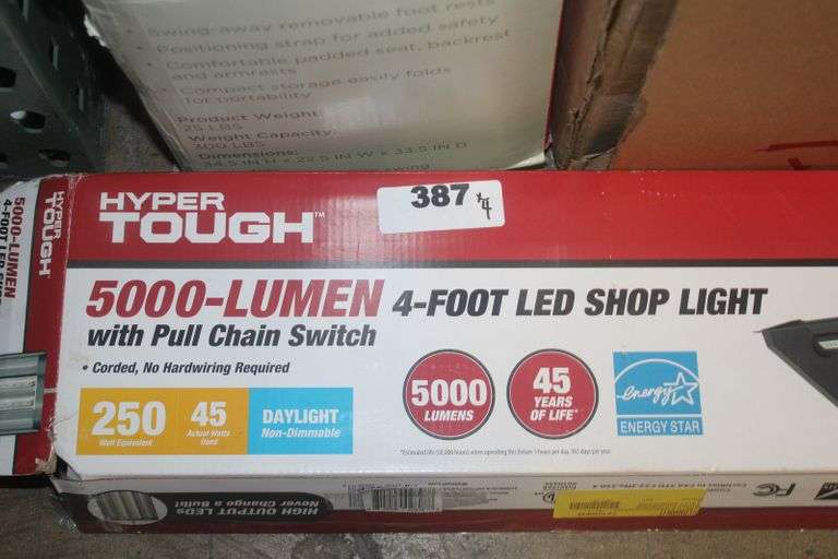 HYPER TOUGH 4FT STEEL 5000 LUMEN LED SHOP LIGHT IN GRAY RETAILS FOR $18 ...