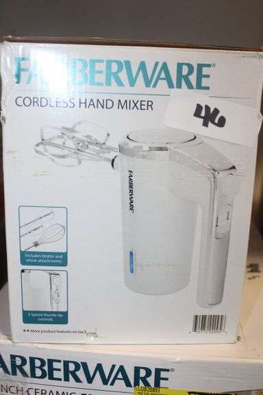 FARBERWARE CORDLESS HAND MIXER WHITE - Dallas Online Auction Company
