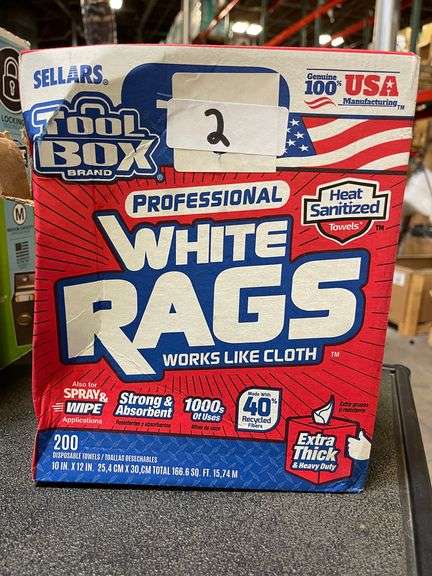 SELLARS 200-Count White Rags - Dallas Online Auction Company