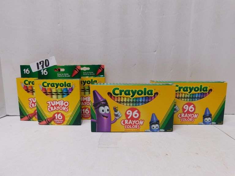 CRAYOLA JUMBO CRAYONS WITH 16 DIFFERENT COLORS AND 96 CRAYON COLORS BOX ...