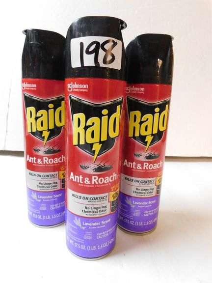 RAID LAVENDER SCENT ANT AND ROACH KILLER 17.5OZ - Dallas Online Auction ...