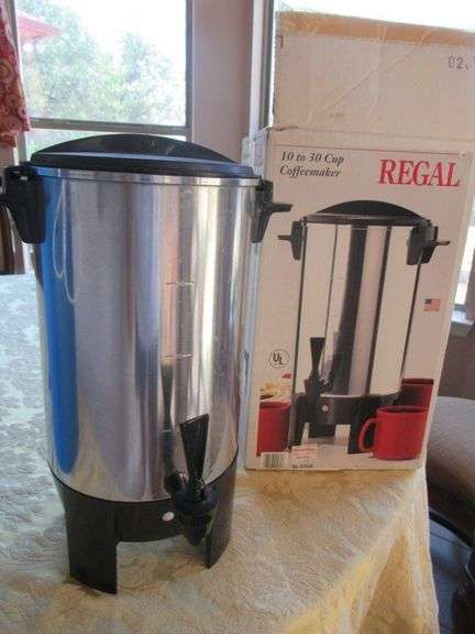 REGAL COFFEE MAKER 10 TO 30 CUP AND A RIVAL ICE CREAM MAKER - Dallas ...