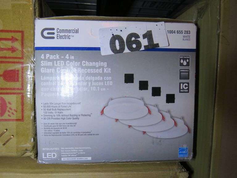 COMMERCIAL ELECTRIC 4 PACK SLIM LED COLOR CHANGING RECESSED KIT ...