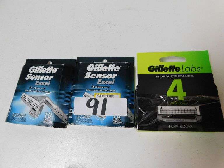 GILLETTE RAZORS INCLUDING GILLETTE LABS 4-BLADE 4-CART AND SENSOR EXCEL ...