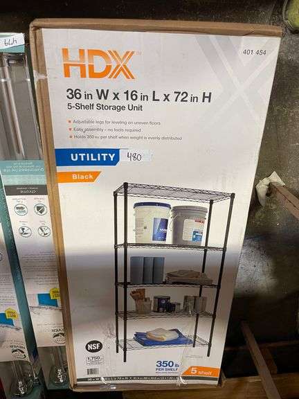 HDX 5-Tier Black Wire Shelving Unit - Dallas Online Auction Company