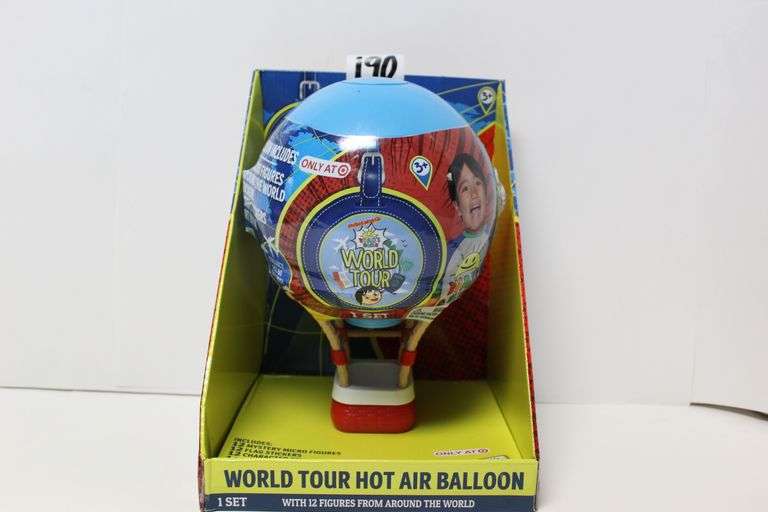 RYANS WORLD TOUR HOT AIR BALLOON WITH 12 FIGURES AROUND THE WORLD ...