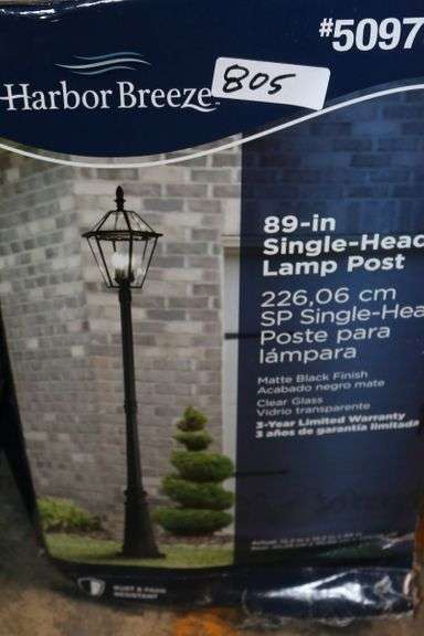 HARBOR BREEZE 89-IN SINGLE HEAD LAMP POST - Dallas Online Auction Company